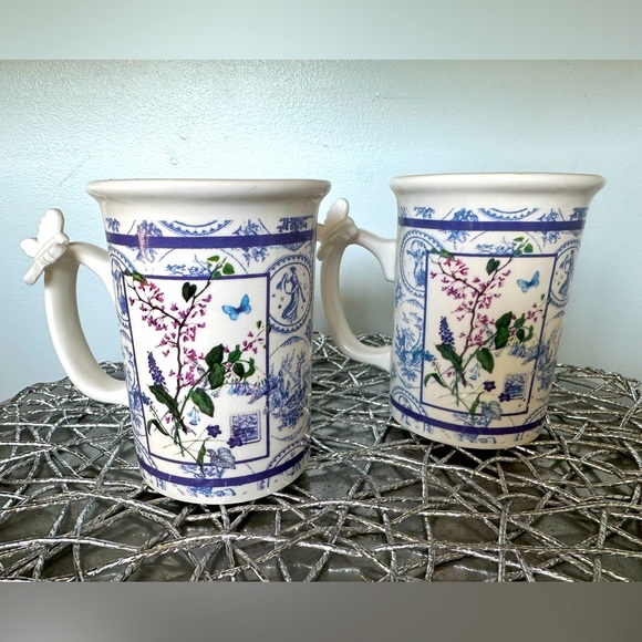 Hallmark | Dining | Vintage Hallmark Butterfly Floral Coffee Mug Set Of ...